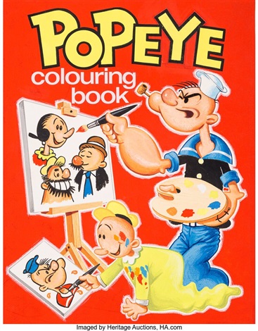 Popeye Colouring Book Cover Original Art King Features SyndicateWorld ...