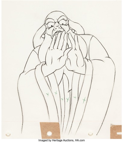 Fantasia Sorcerer Yen Sid Animation Drawing Original Art Walt Disney ...