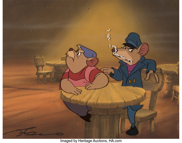 The Great Mouse Detective Basil and Dawson Production Cel on Key Master ...