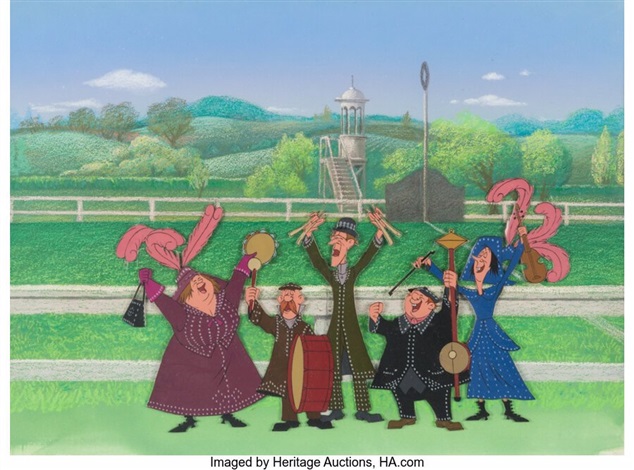 Mary Poppins Pearly Band Production Cel with Master Background Walt ...