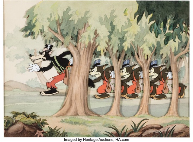 The Three Little Wolves Big Bad Wolf and Sons Production Cels Setup ...