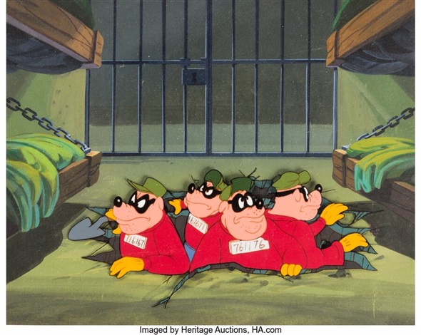 DuckTales Beagle Boys Production Cel with Master Background Walt Disney ...