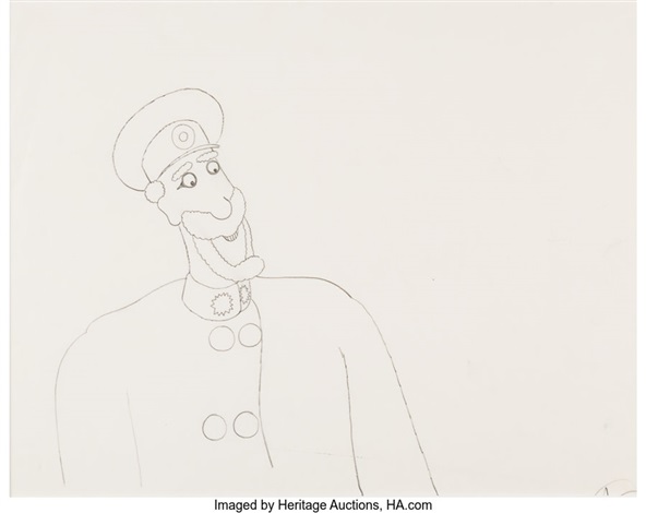 The Beatles Yellow Submarine Captain Fred Animation Drawings Group of 3 ...
