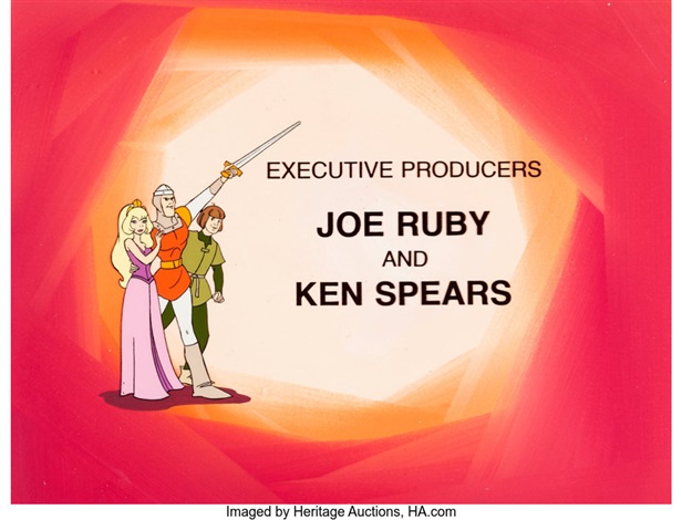 Dragons Lair Ending Credits Production Cel with Key Master Background ...