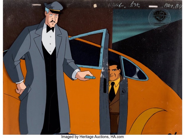 Batman The Animated Series Alfred and Bruce Wayne Production Cel Setup ...
