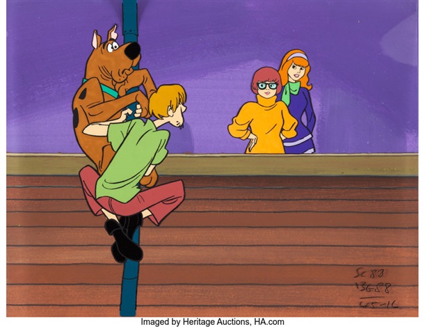 Scooby Doo Where Are You Production Cel And Key Master Background Hanna