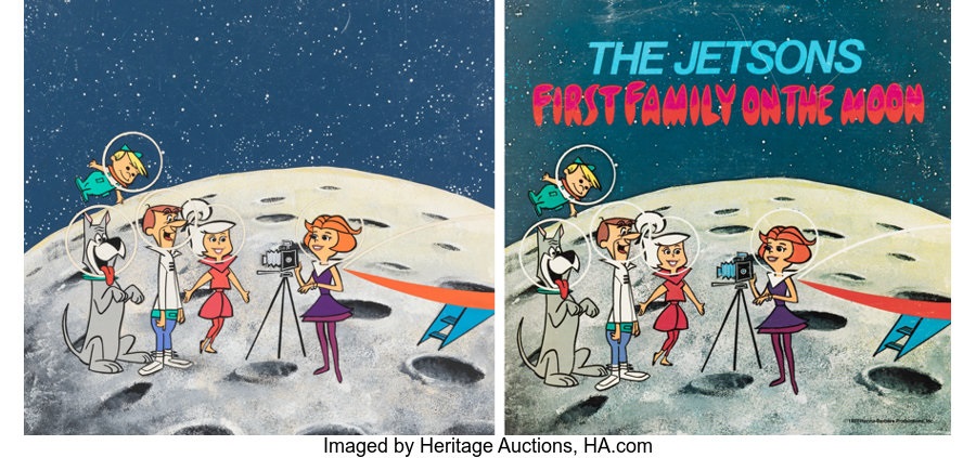The Jetsons First Family on the Moon Album Cover Illustration Hanna ...