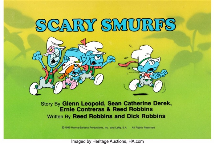 The Smurfs Scary Smurfs Title Card Production Cel Hanna-Barbera, 1989 ...