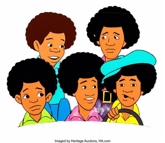 Jackson 5ive Marlon, Tito, Jackie, Jermaine, and Michael Production Cel ...
