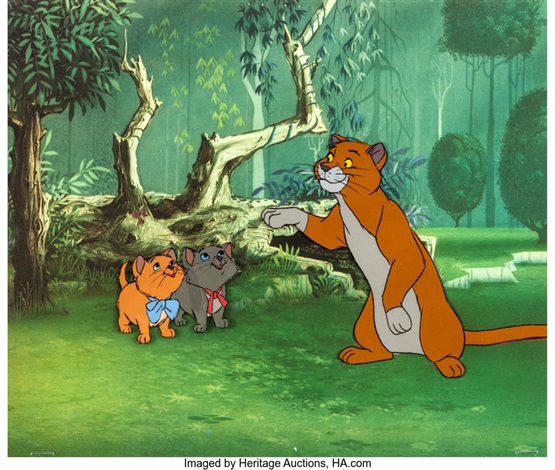 The Aristocats Thomas OMalley and Kittens Production Cel Setup Walt ...