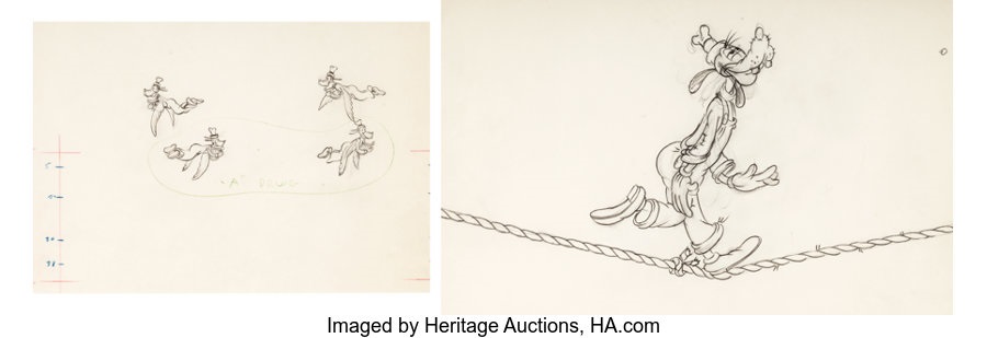 Clock Cleaners Goofy Animation Drawings Group of 2 Walt Disney, 1937 ...