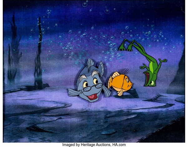 The Sword in the Stone Merlin and Wart as Fish Production Cel Walt ...