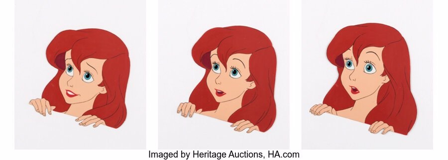 The Little Mermaid Ariel Production Cels Group of 3 Walt Disney, 1989 ...