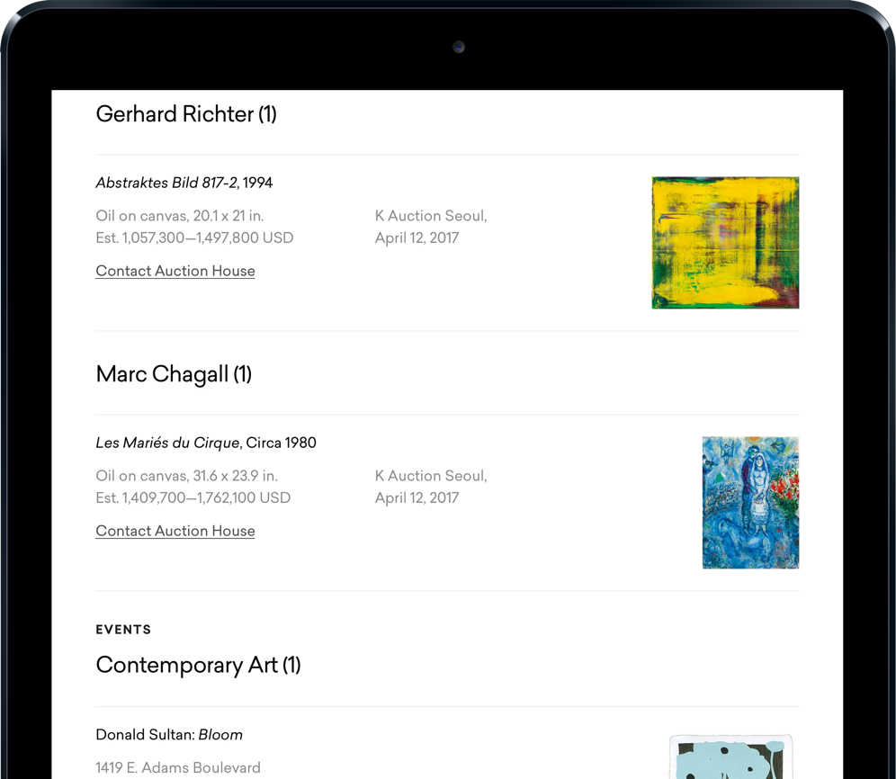 Alerts On Upcoming Auctions, Gallery Sales, and Events - Artnet Market ...